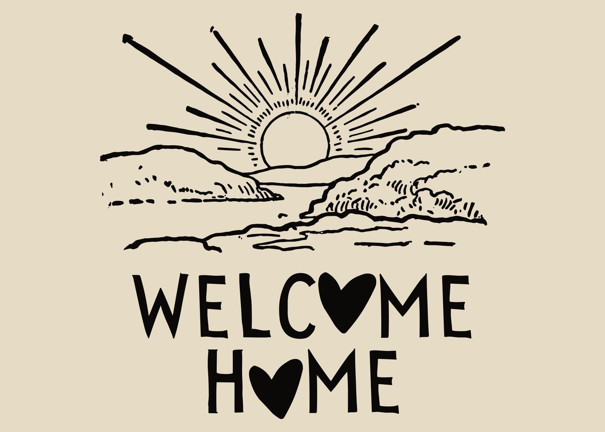 'Welcome Home Sunset' Poster, picture, metal print, paint by Urban Chic ...