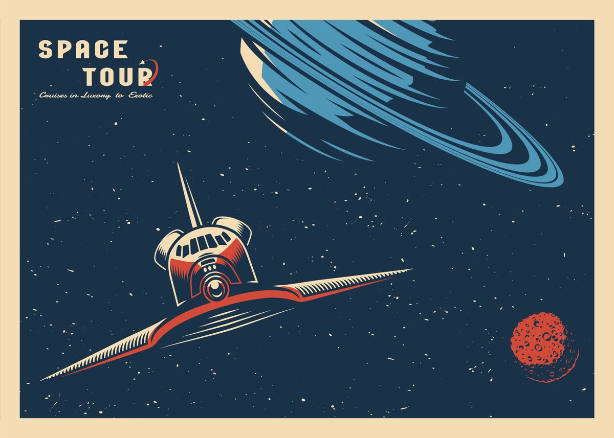 'Space Tour Poster' Poster, picture, metal print, paint by dkDesign ...