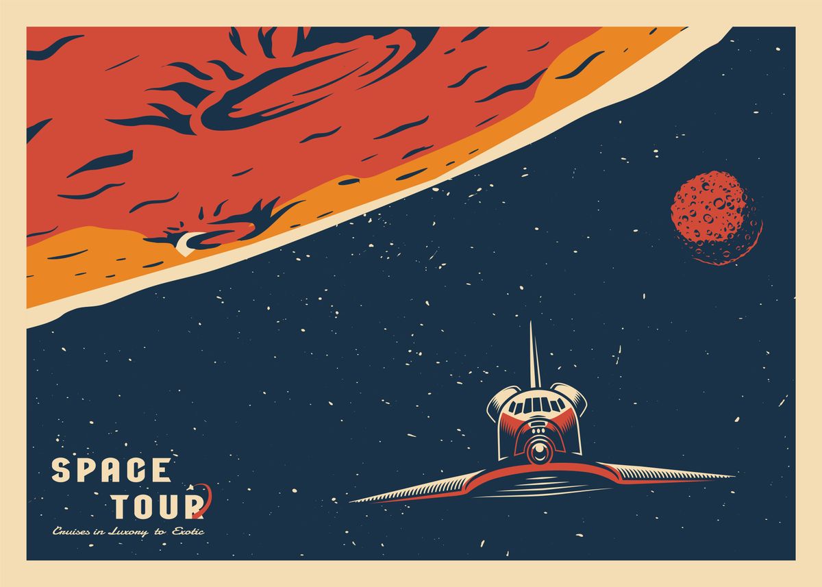 'Space Tour Poster' Poster, picture, metal print, paint by dkDesign ...