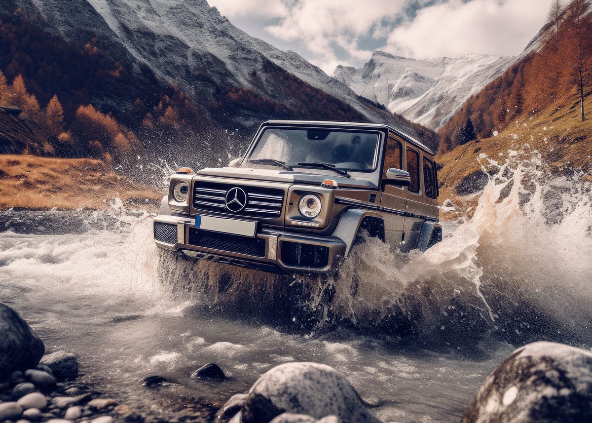 'Mercedes G-Wagon Off-Road' Poster, picture, metal print, paint by Sportcar Mania | Displate