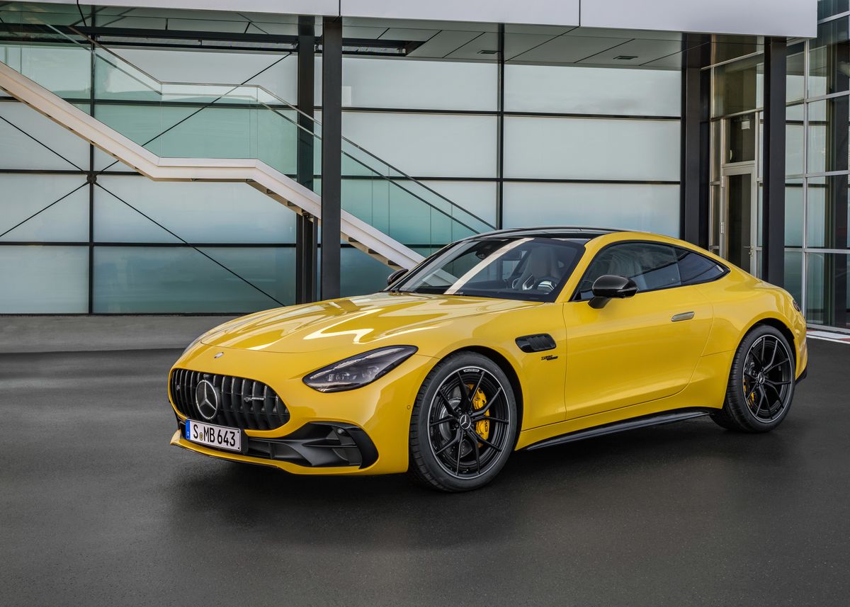 'Yellow Mercedes-AMG GT' Poster, picture, metal print, paint by ...