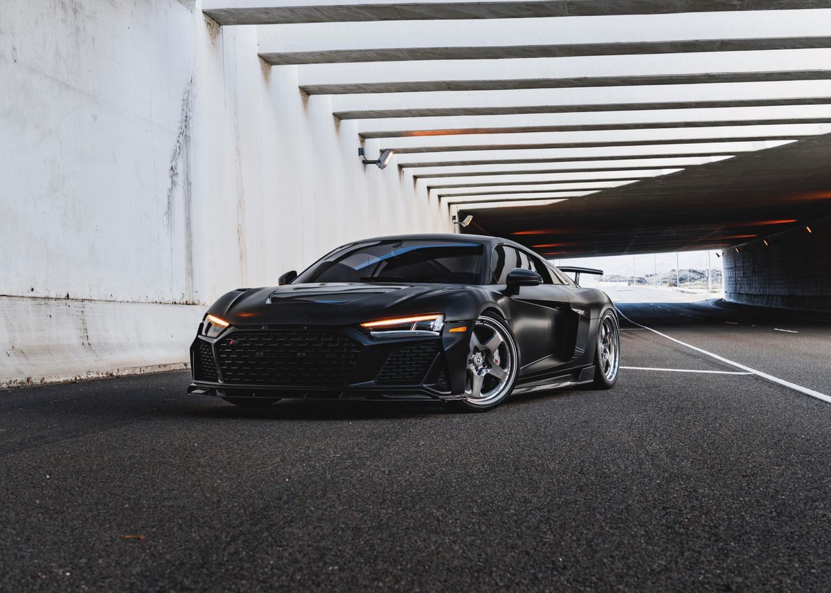 'Black Audi R8 Underpass' Poster, picture, metal print, paint by Smart ...