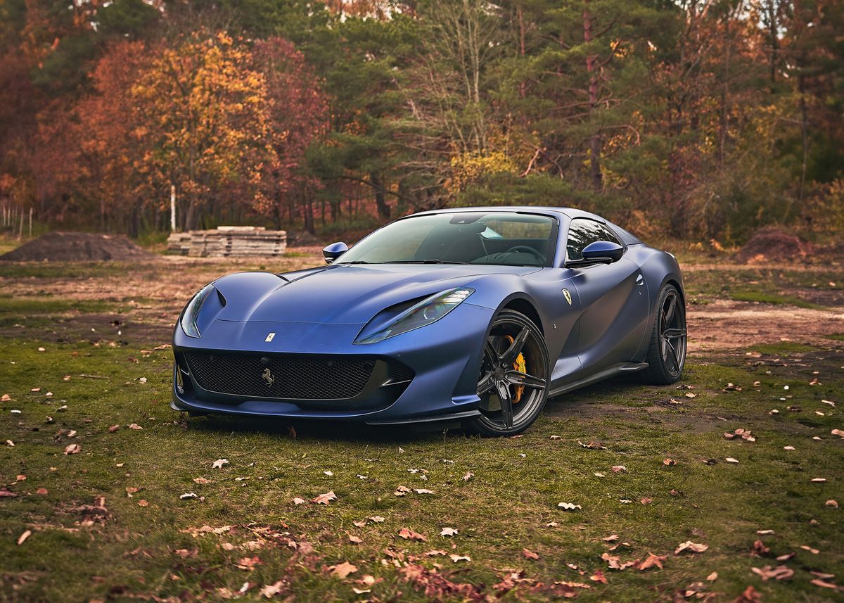 'Blue Ferrari 812 Superfast' Poster, picture, metal print, paint by ...