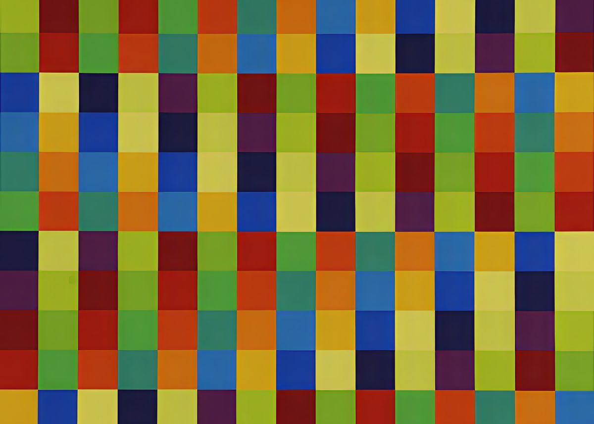 'Abstract Color Grid' Poster, picture, metal print, paint by Clinton ...