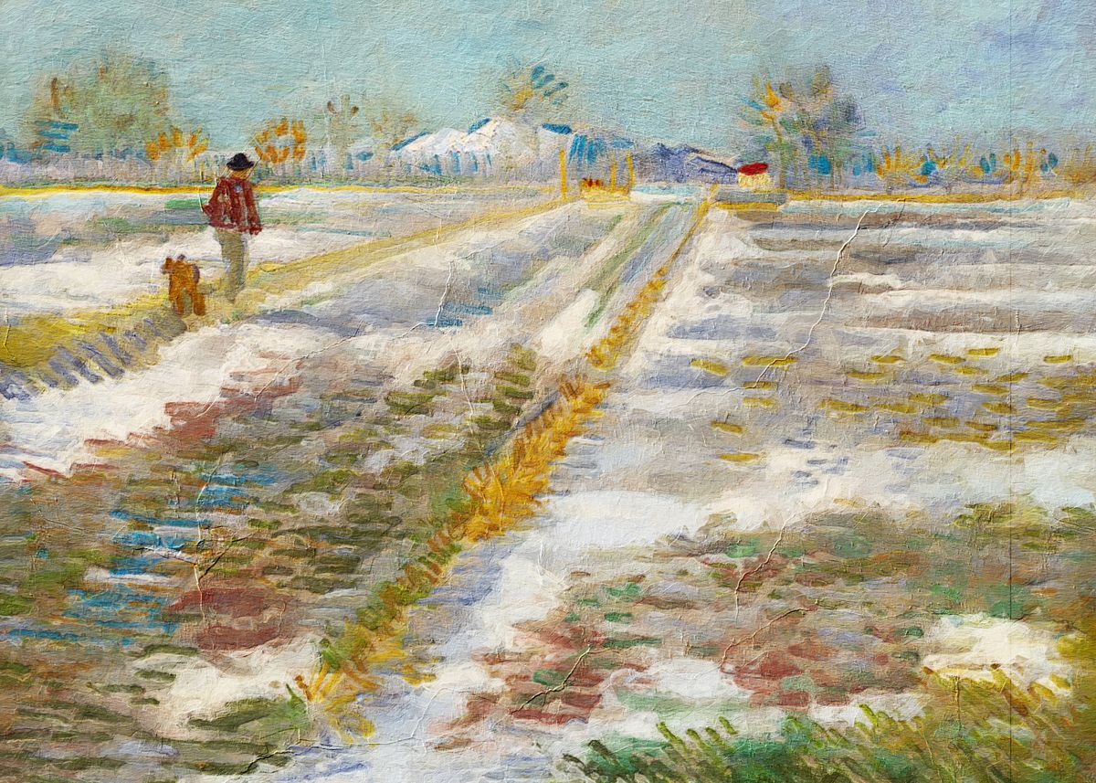 'Snowy Field Painting' Poster, picture, metal print, paint by Tomi ...