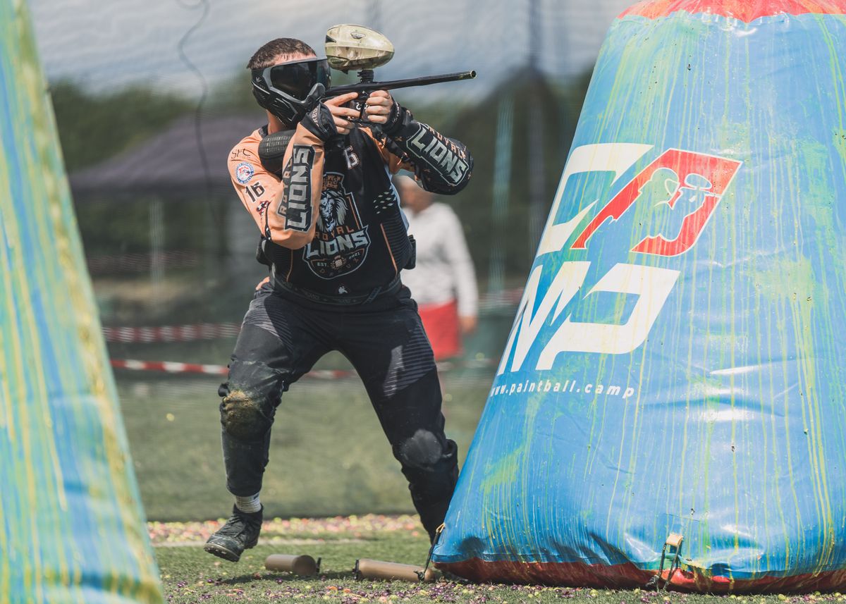 'Paintball Player in Action' Poster, picture, metal print, paint by ...