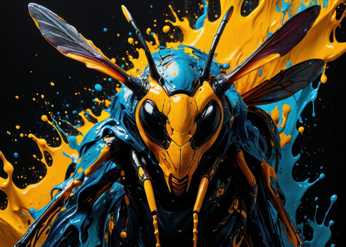 'Abstract Wasp Art' Poster, picture, metal print, paint by vieninsweden ...