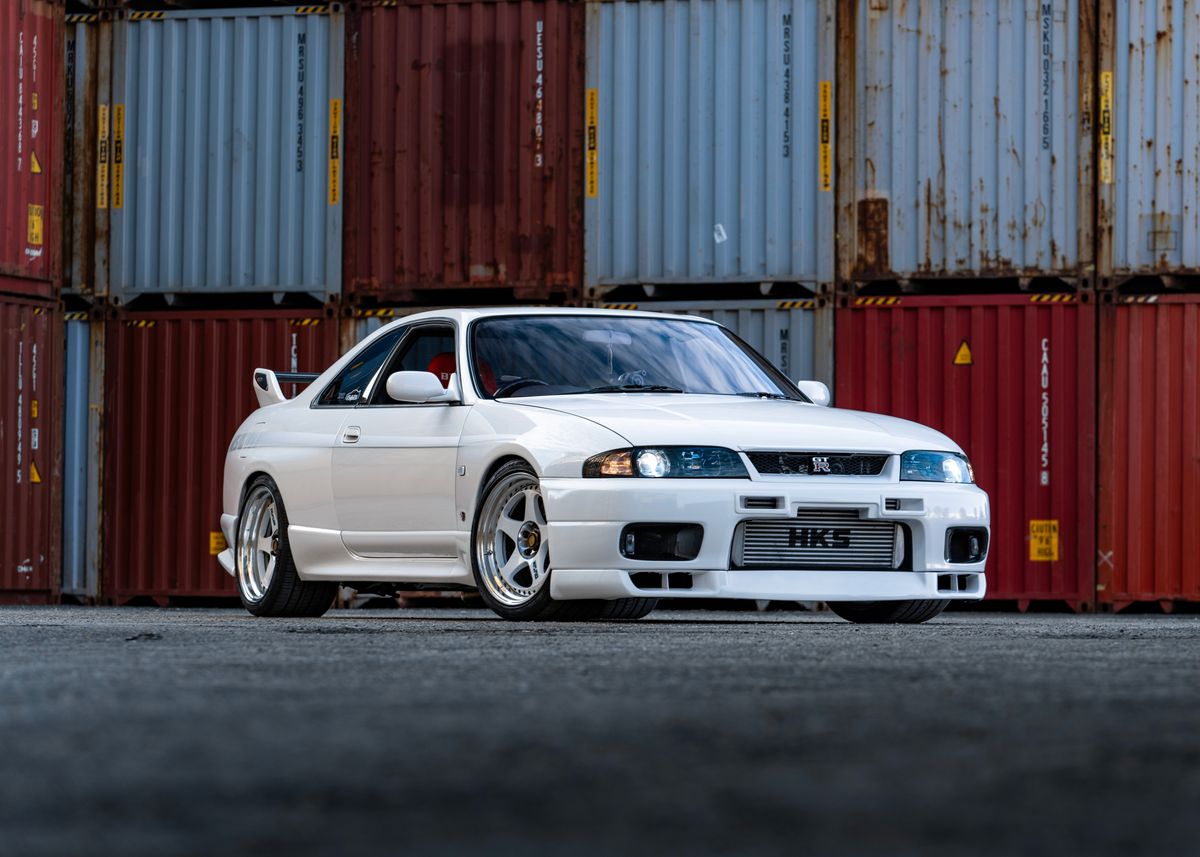 'White Nissan Skyline R33' Poster, picture, metal print, paint by Layla ...