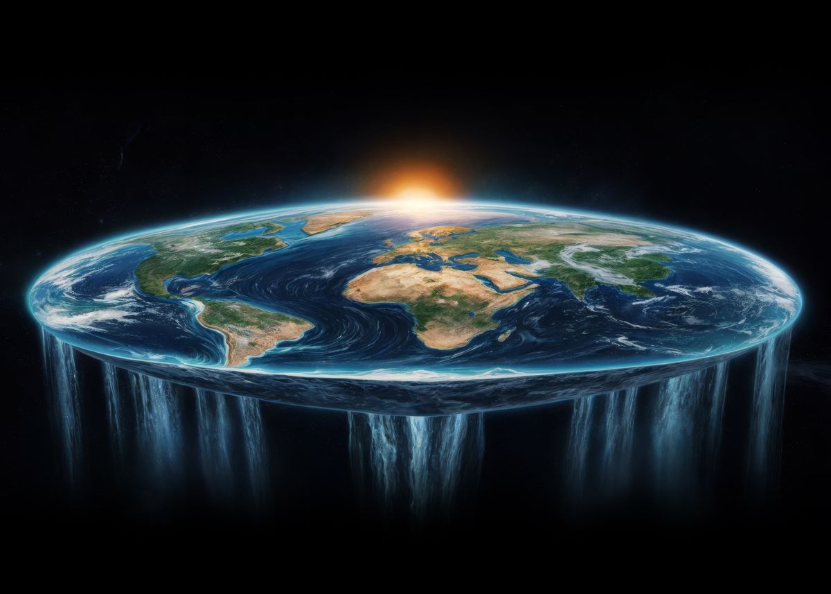 'Flat Earth Illustration' Poster, picture, metal print, paint by ...