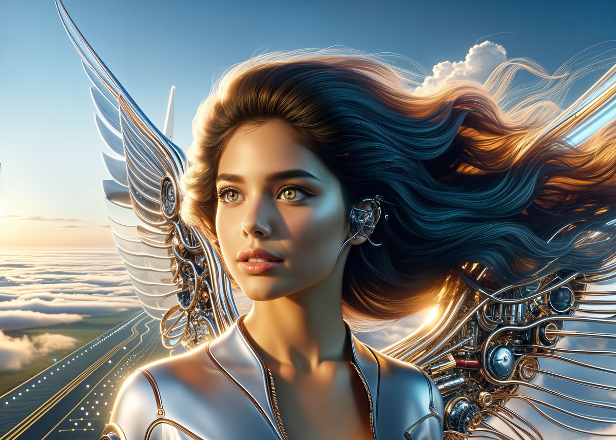 'Cyberpunk Angel' Poster, picture, metal print, paint by lokokina ...