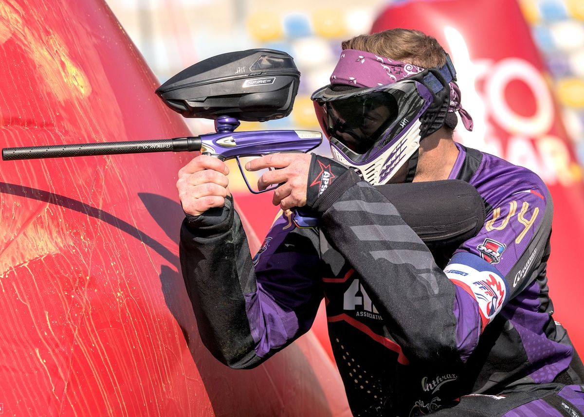 'Paintball Player Action Shot' Poster, picture, metal print, paint by ...