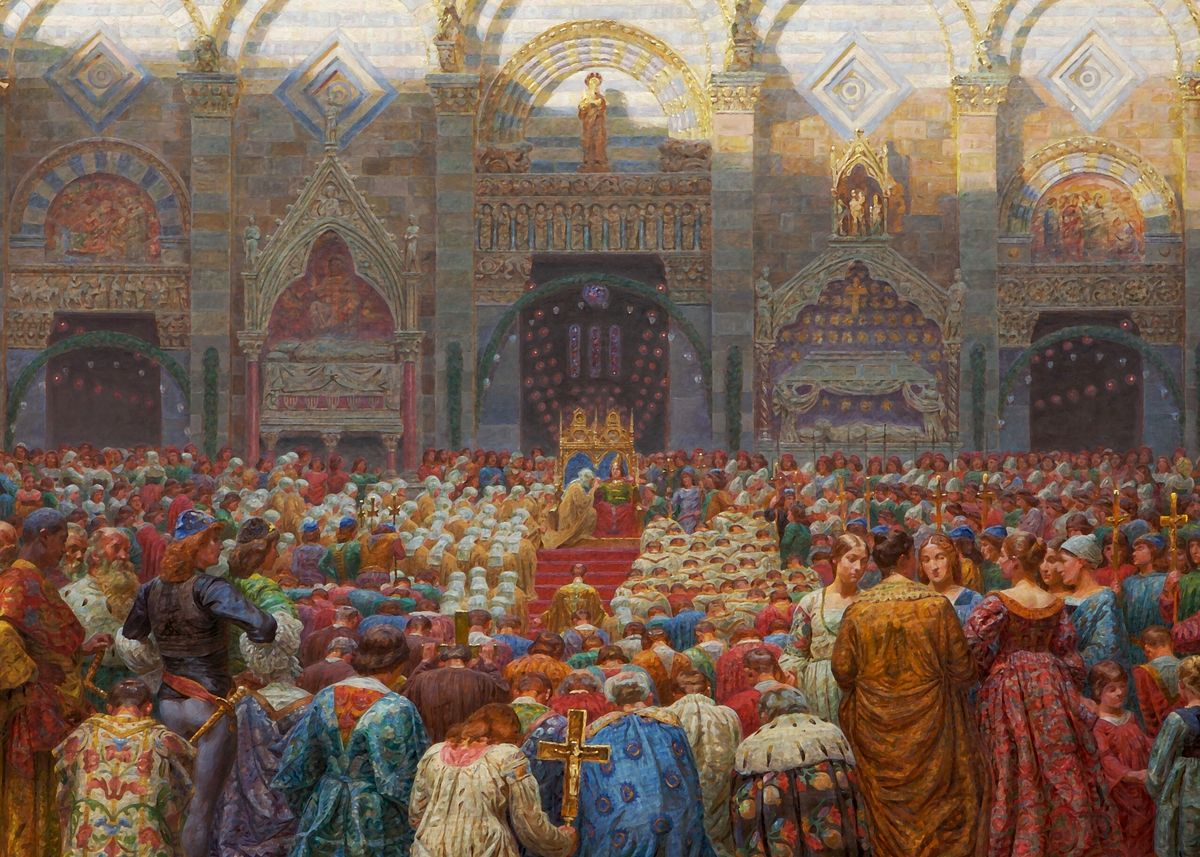 'Medieval Coronation Ceremony' Poster, picture, metal print, paint by ...