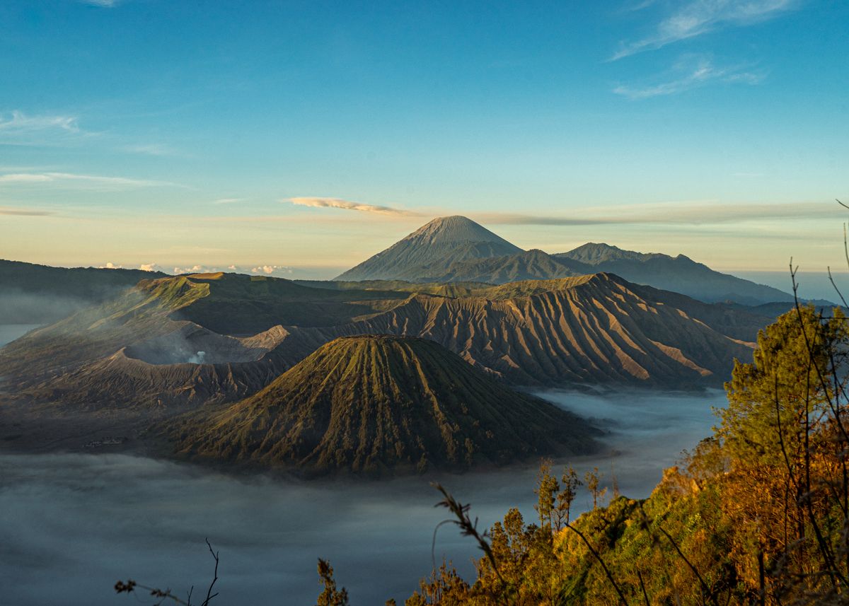 'Volcanic Mountain Landscape' Poster, picture, metal print, paint by ...