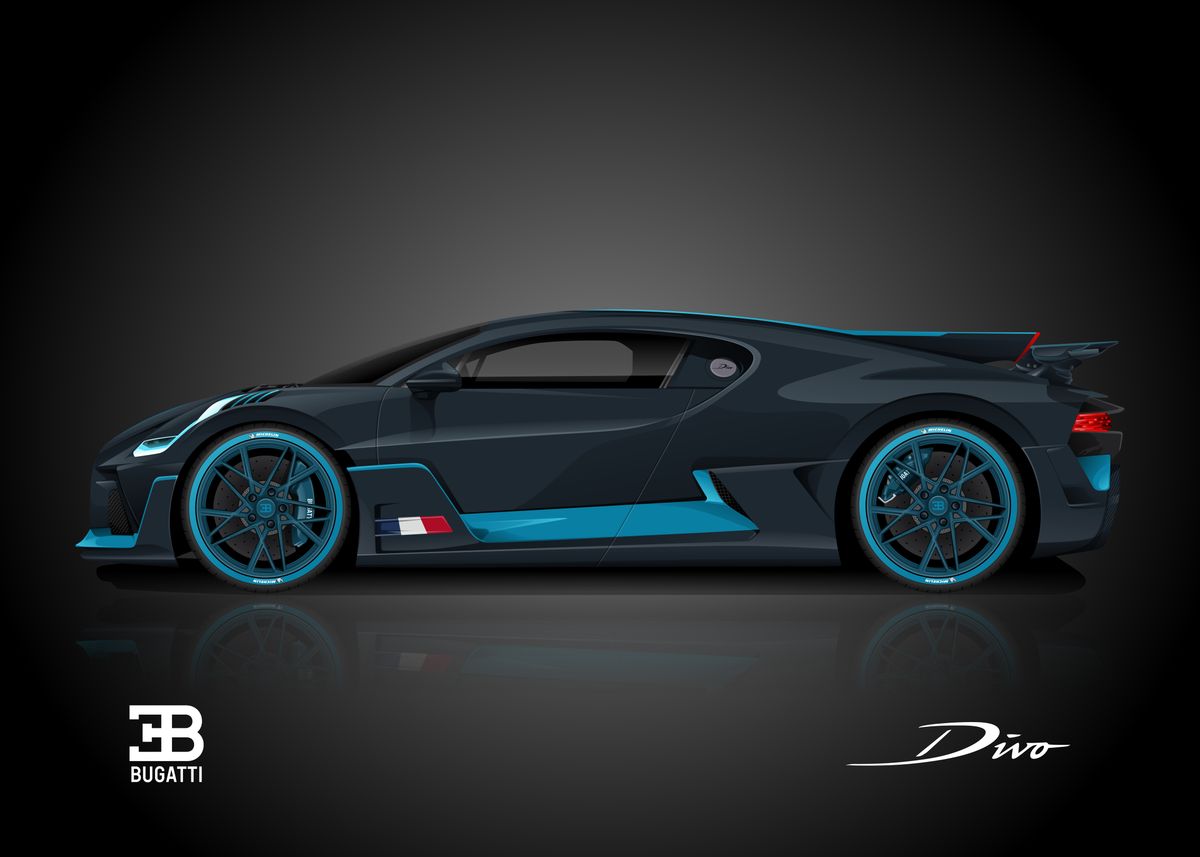 'Bugatti Divo' Poster, picture, metal print, paint by Conceptual ...