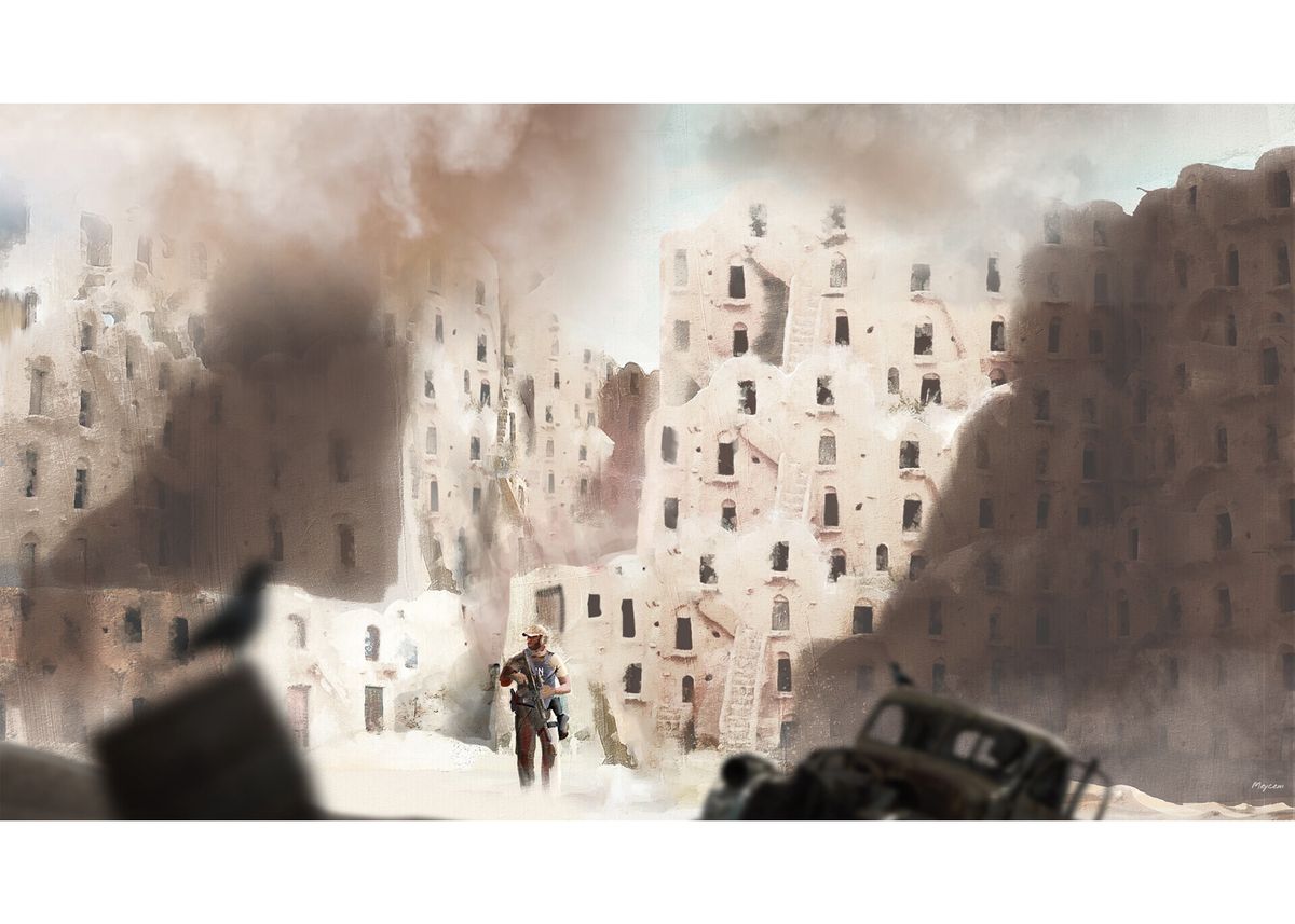 'Post-Apocalyptic Cityscape' Poster, picture, metal print, paint by ...