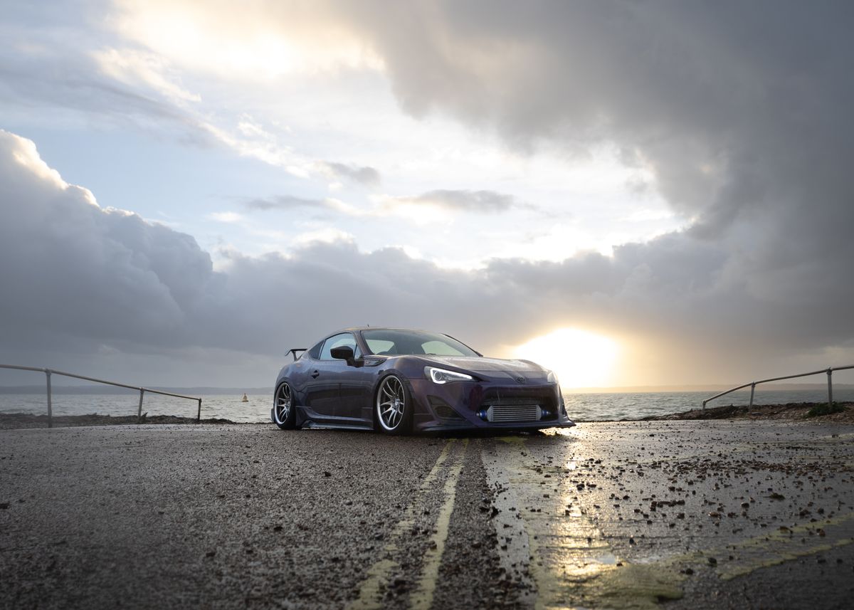 'toyota GT86 at sunset' Poster, picture, metal print, paint by Andre ...