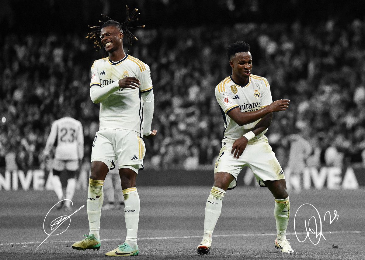 'Vinicius Junior And Eduardo Camavinga' Poster, picture, metal print ...