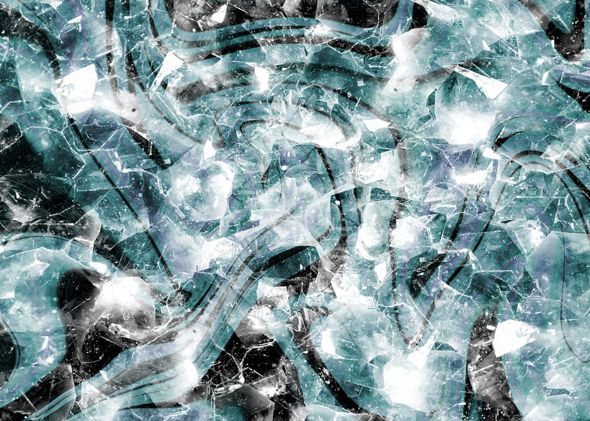 'Abstract Shattered Glass' Poster, picture, metal print, paint by Cesar ...