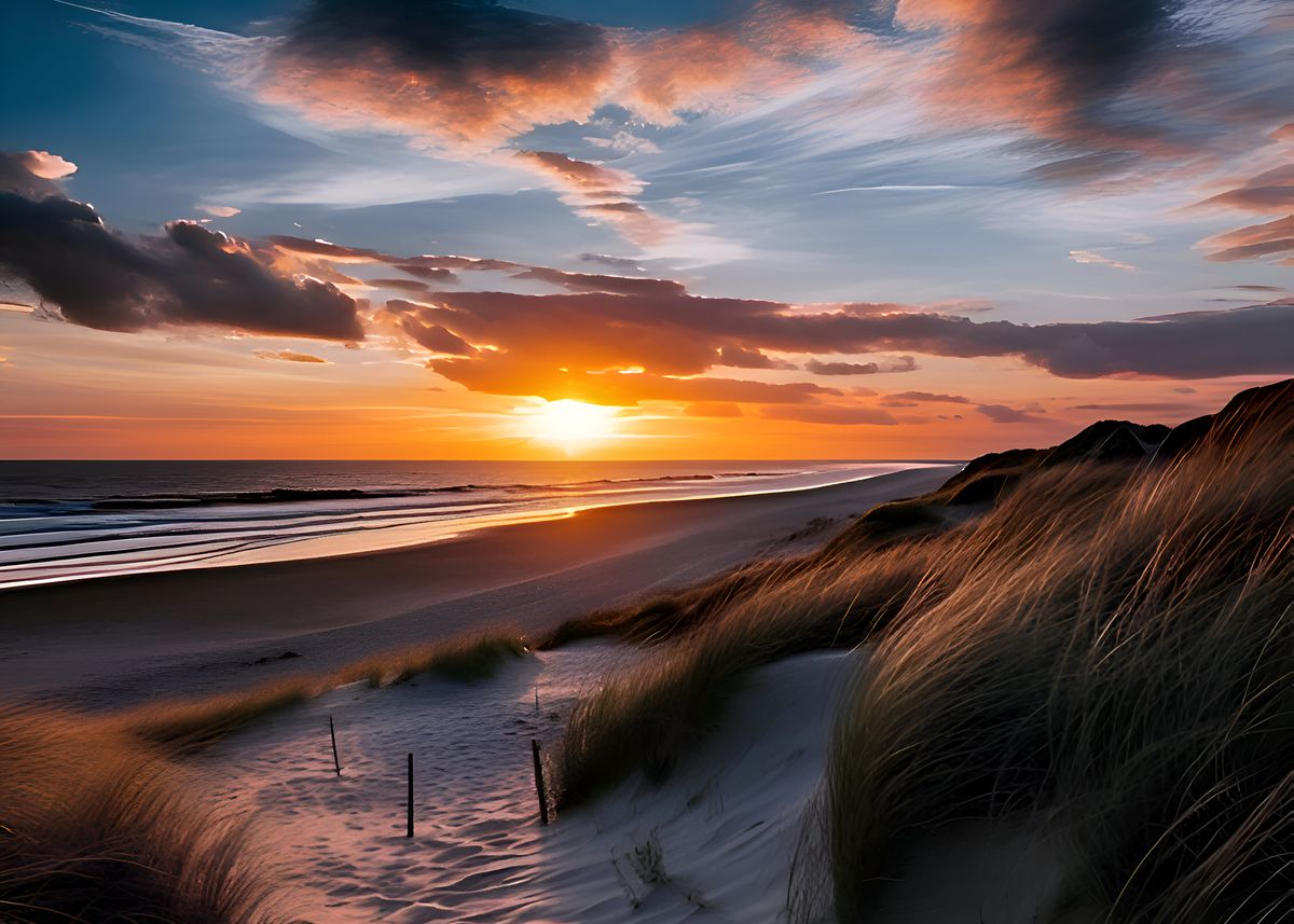 'Sunset Beach Landscape' Poster, picture, metal print, paint by DELUXE ...