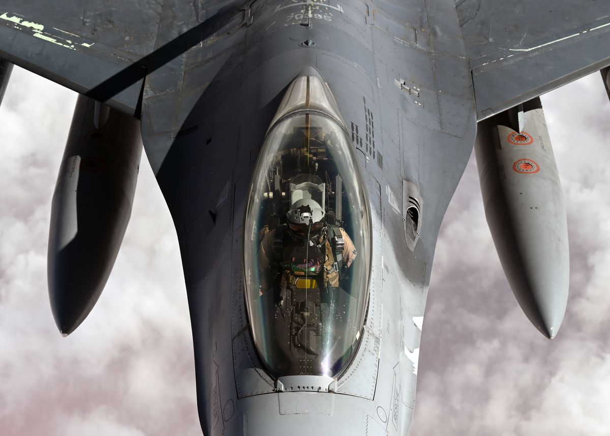 'F-16 Fighter Jet Cockpit' Poster, picture, metal print, paint by ...