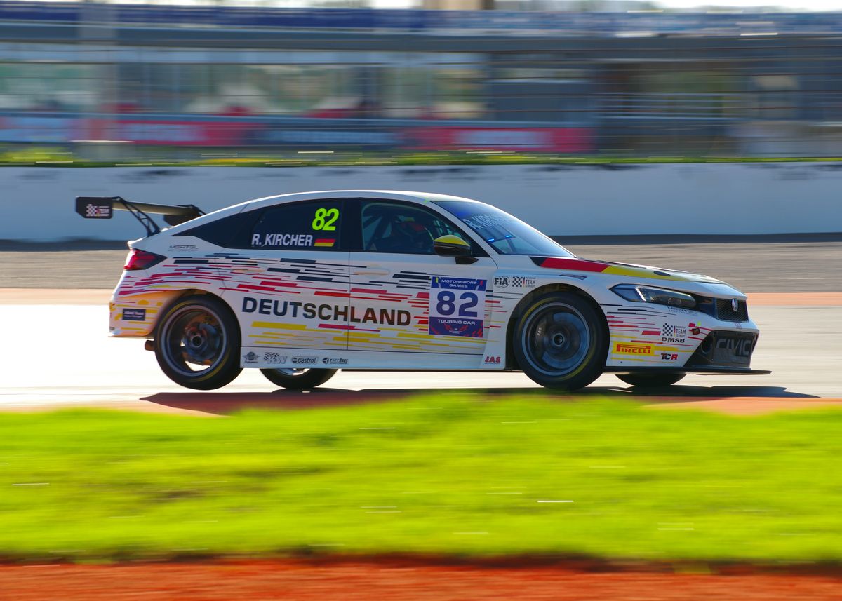 'Honda Civic TCR - Team Germany Race Car on Track' Poster, picture ...