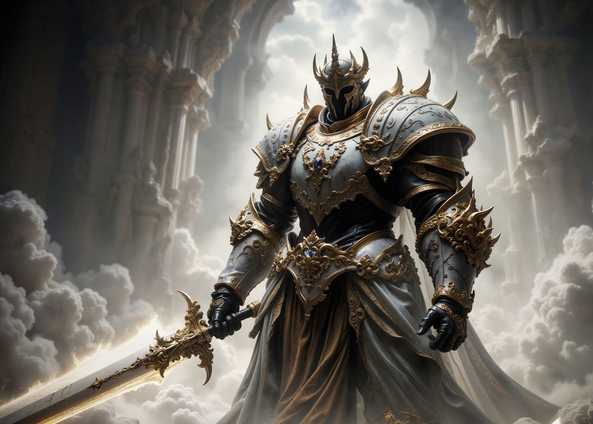 'White Paladin' Poster, picture, metal print, paint by DervlexArt | Displate