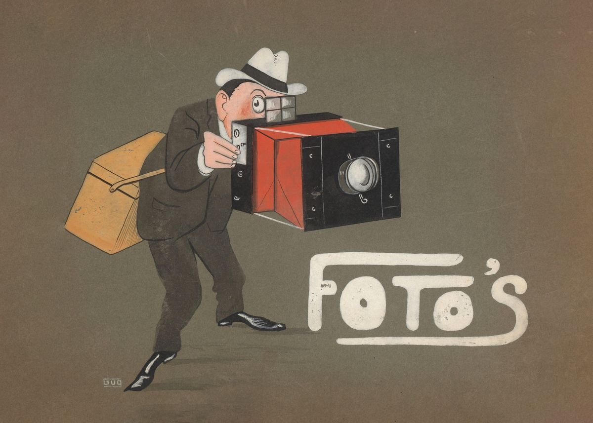 'Vintage Photo Studio Ad' Poster, picture, metal print, paint by ...