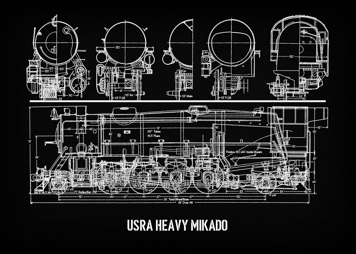 'USRA Heavy Mikado Steam Locomotive' Poster, picture, metal print ...