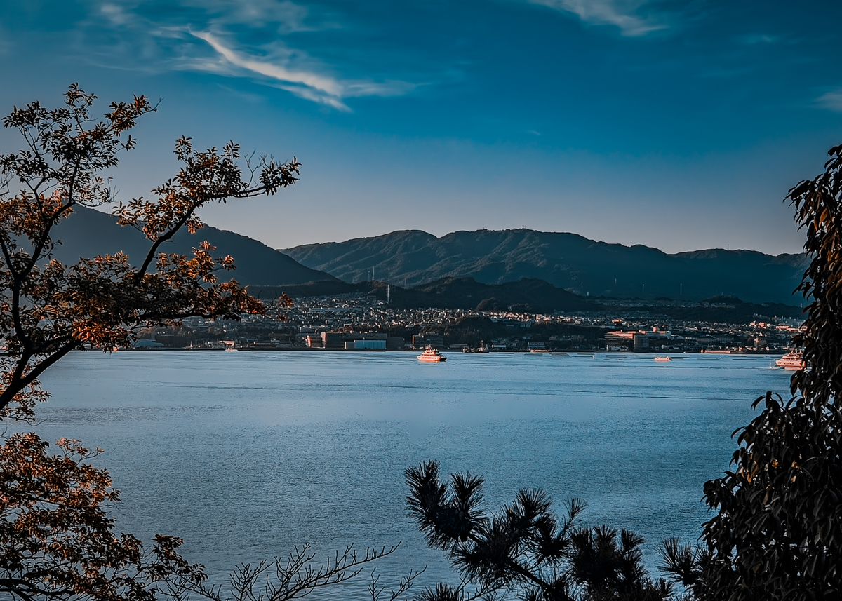 'Japanese Harbor Sunset at Hiroshima' Poster, picture, metal print ...