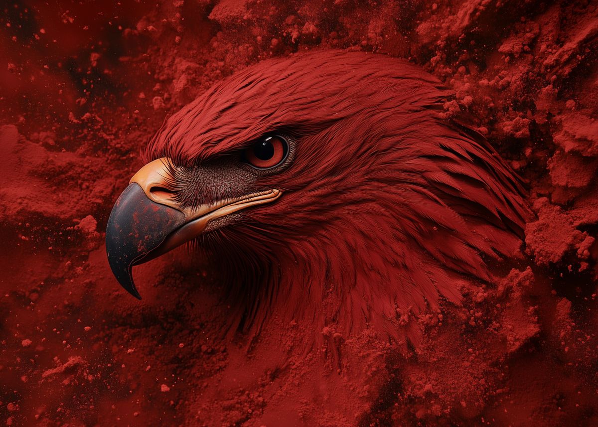 'Red Eagle Close-Up' Poster, picture, metal print, paint by Ehtisham ...