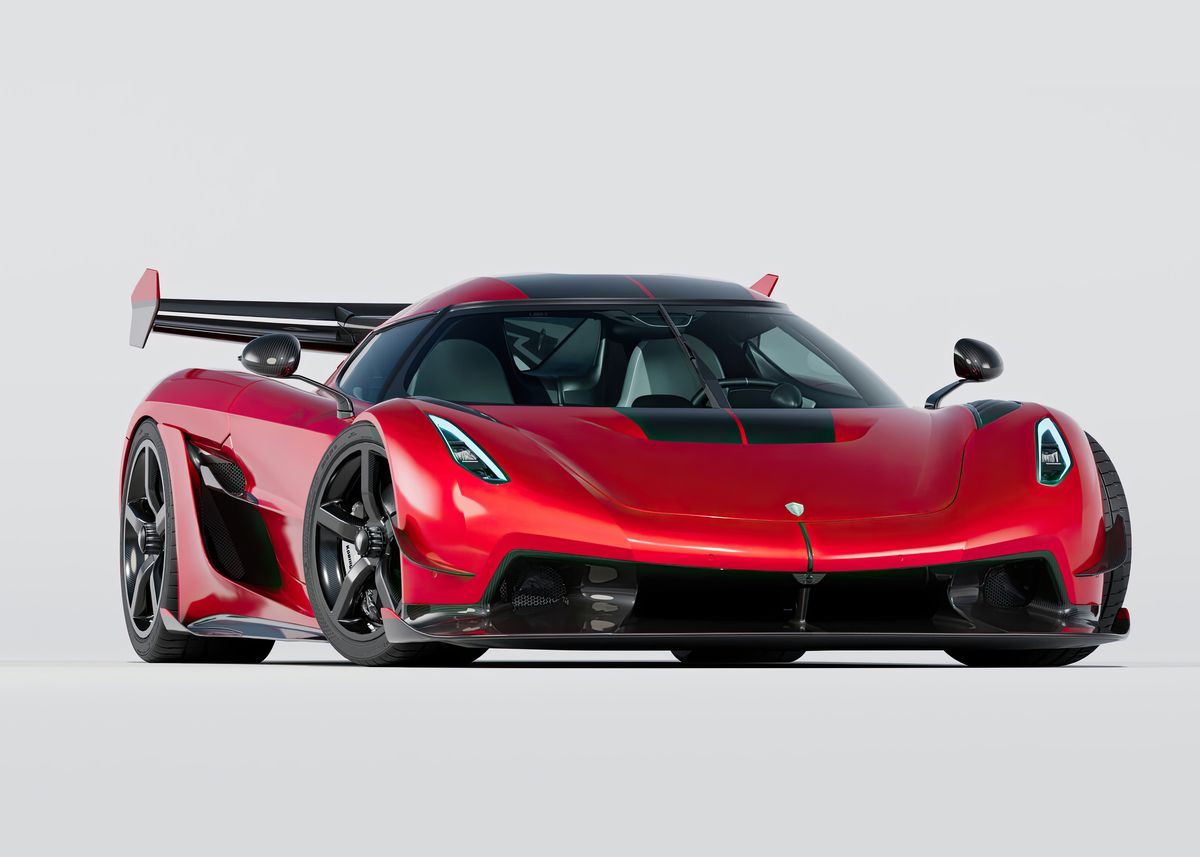 'Red Koenigsegg Jesko' Poster, picture, metal print, paint by Furiosa77 ...