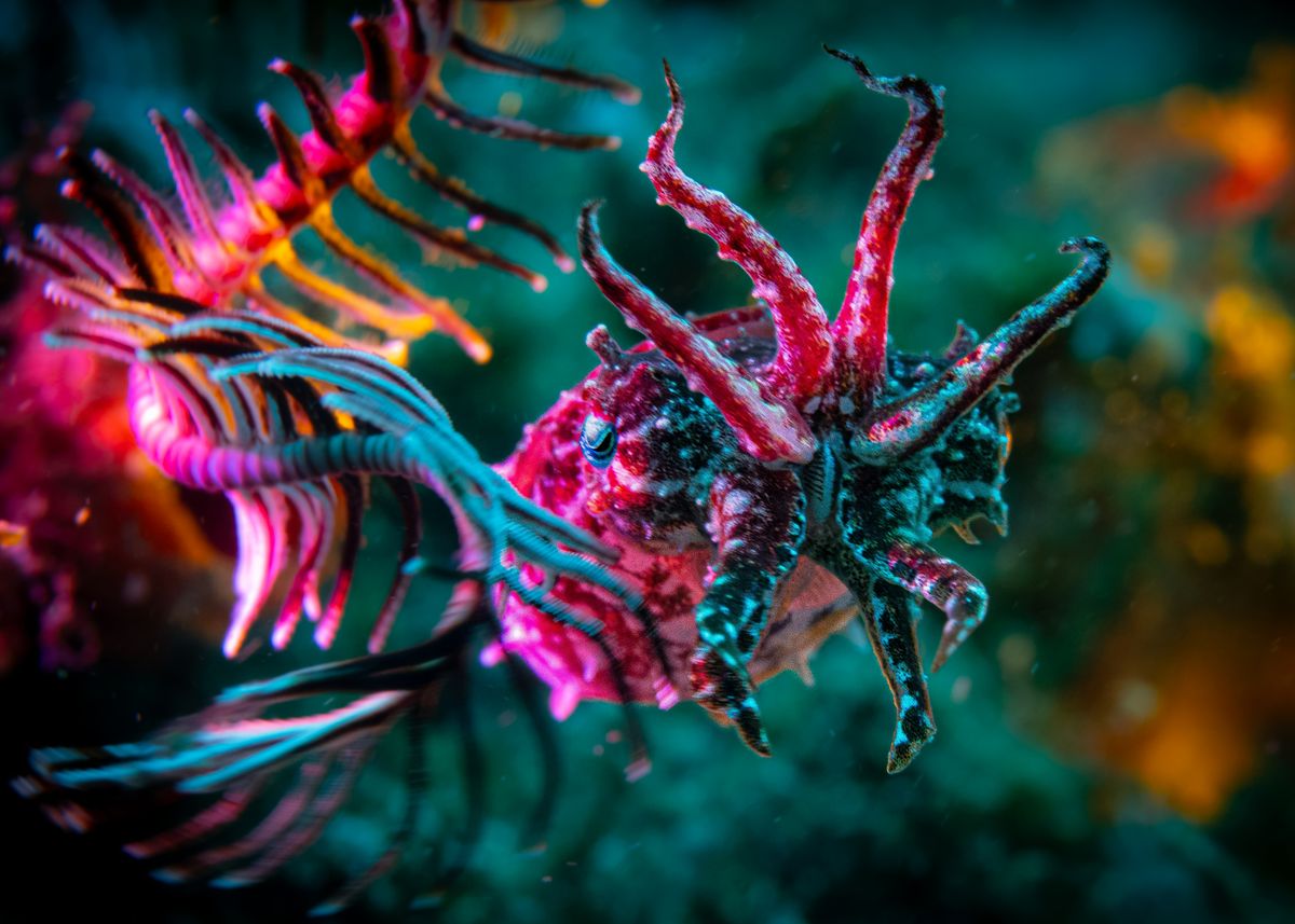 'Cuttlefish with Color' Poster, picture, metal print, paint by Aliens ...