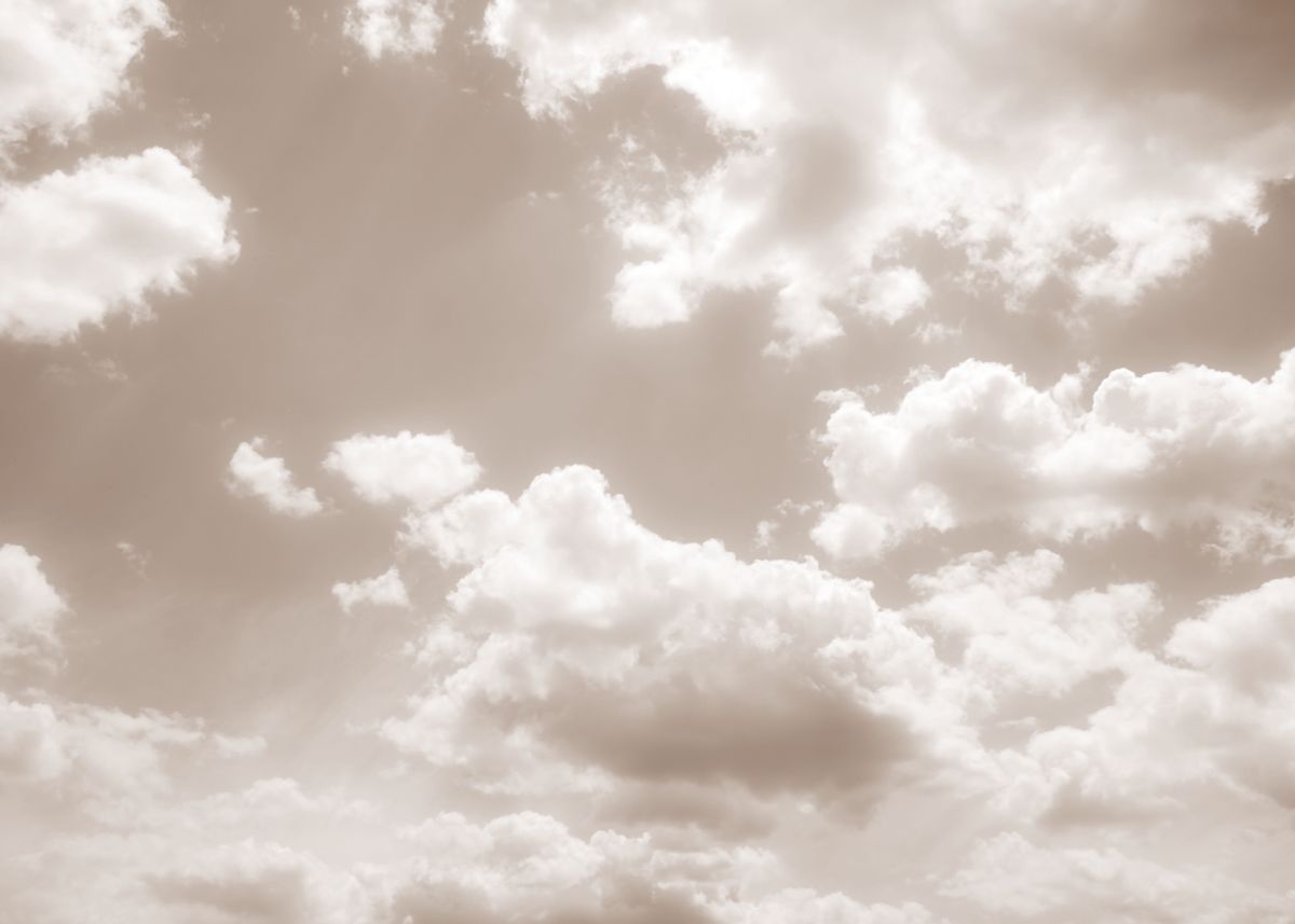 'Soft Beige Clouds 5' Poster, picture, metal print, paint by Anita's ...