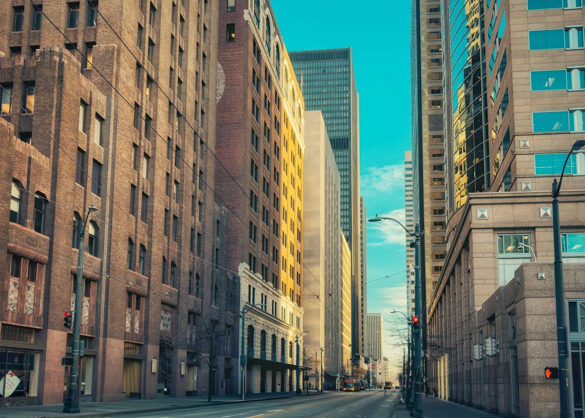 'City Street View' Poster, picture, metal print, paint by Jonathan ...