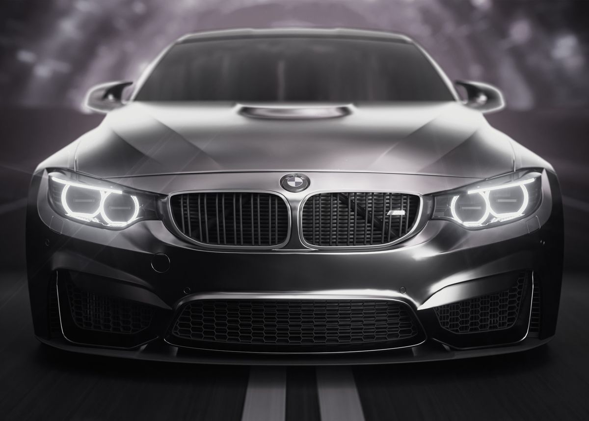 'BMW M4 Front View' Poster, picture, metal print, paint by Monster Car ...