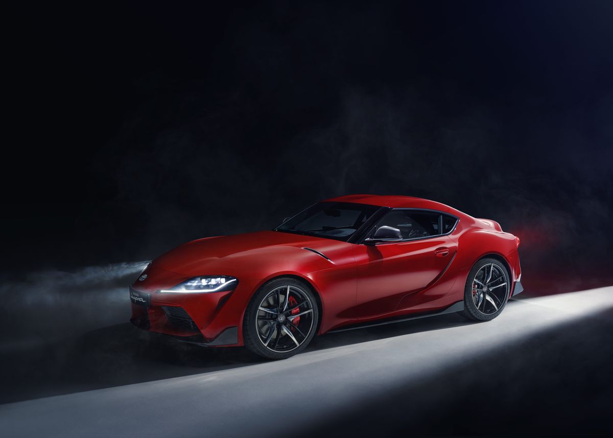'Red Toyota Supra' Poster, picture, metal print, paint by Rainnewbie ...
