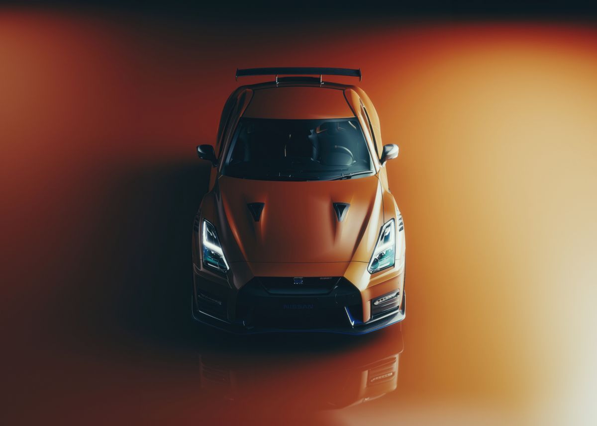 'Orange Nissan GT-R' Poster, picture, metal print, paint by Sportcar ...