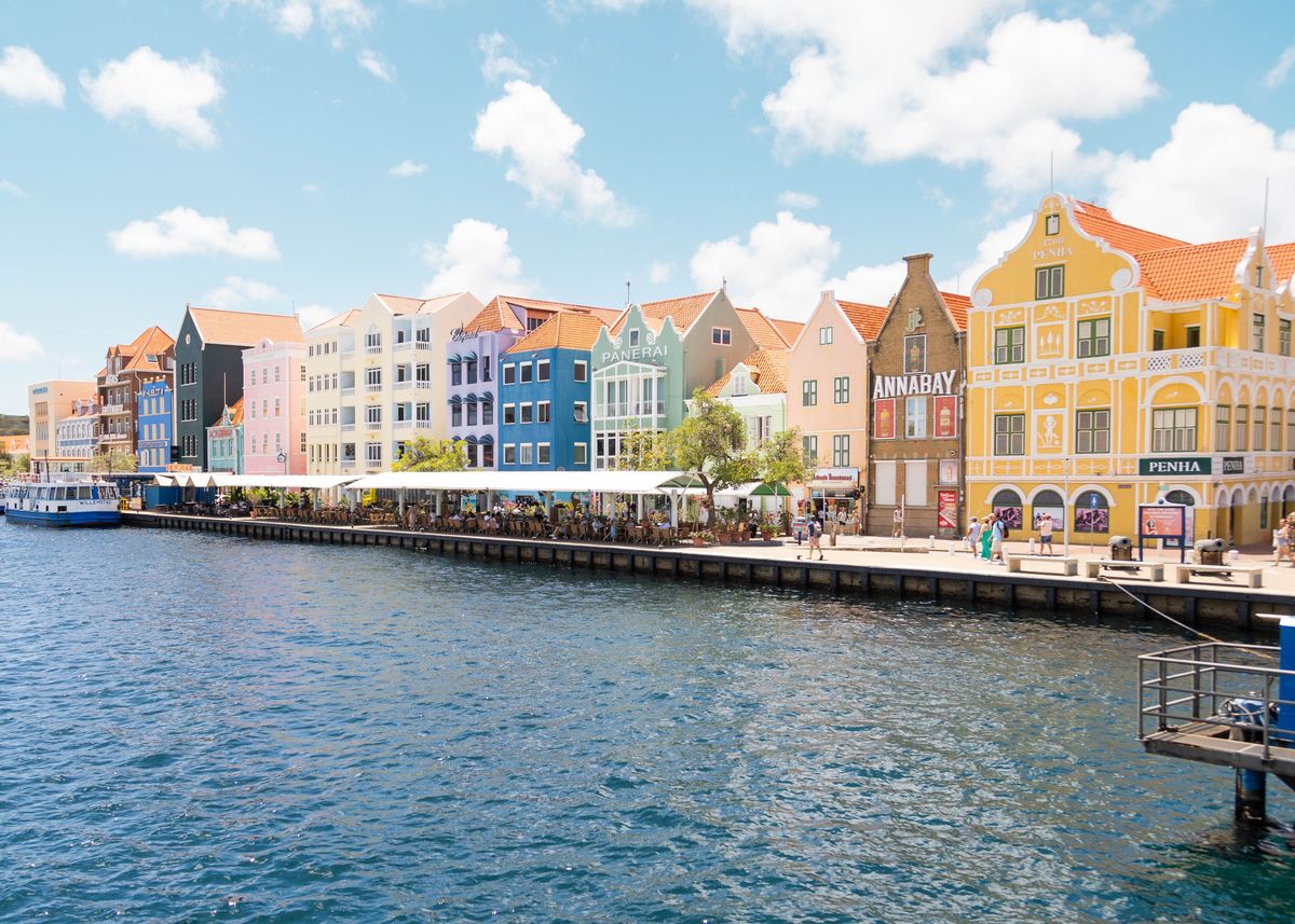'Colorful Waterfront Buildings in Willemstad curacao' Poster, picture ...