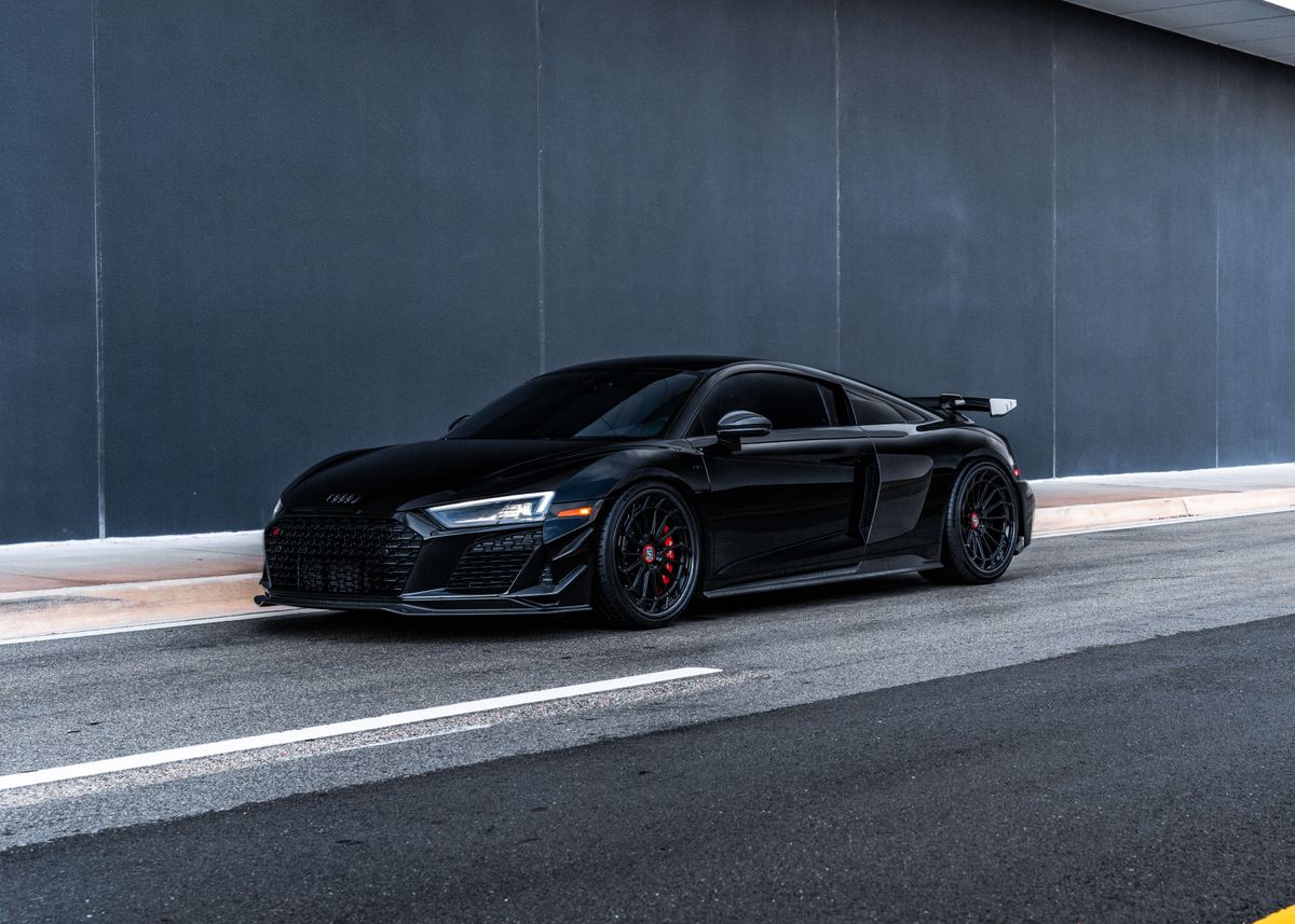'Black Audi R8' Poster, picture, metal print, paint by Vega Autos ...