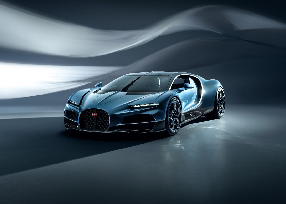 'Blue Bugatti Chiron' Poster, picture, metal print, paint by Vega Autos ...
