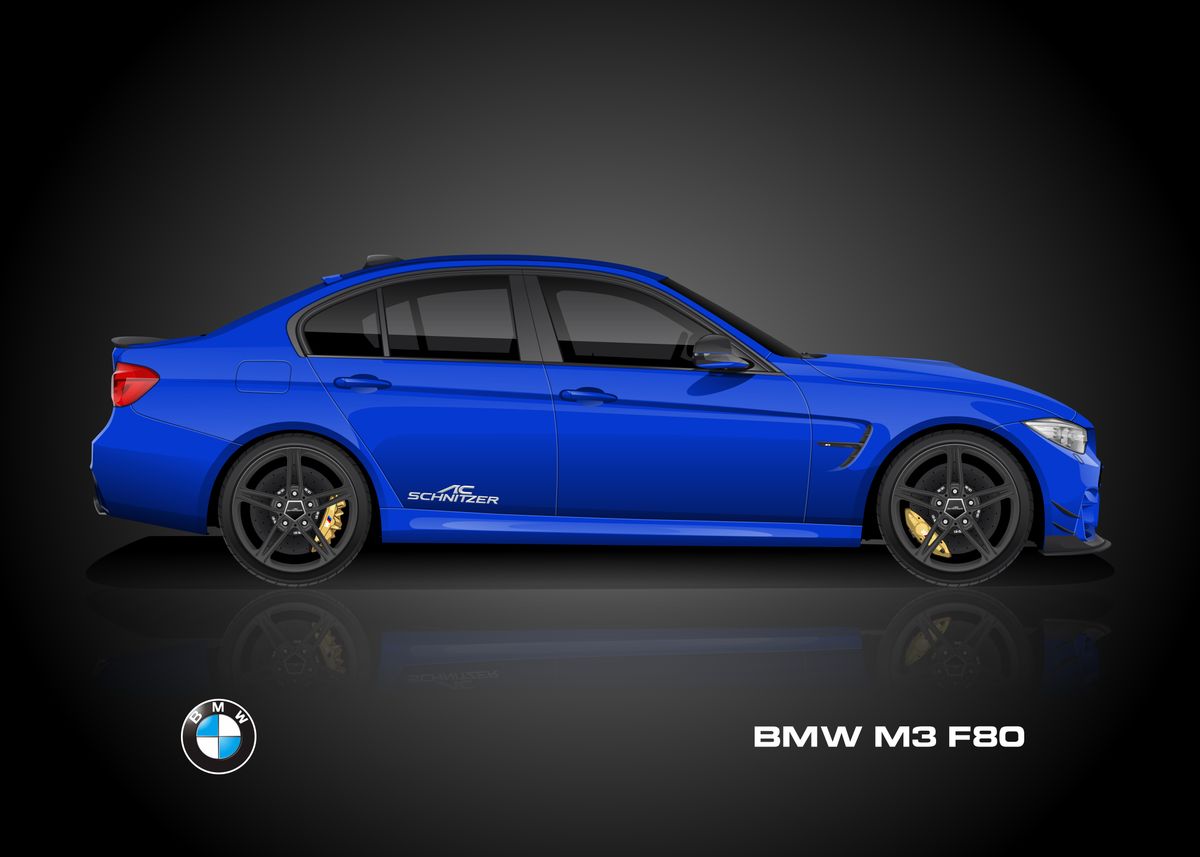 'BMW M3 F80' Poster, picture, metal print, paint by Conceptual ...