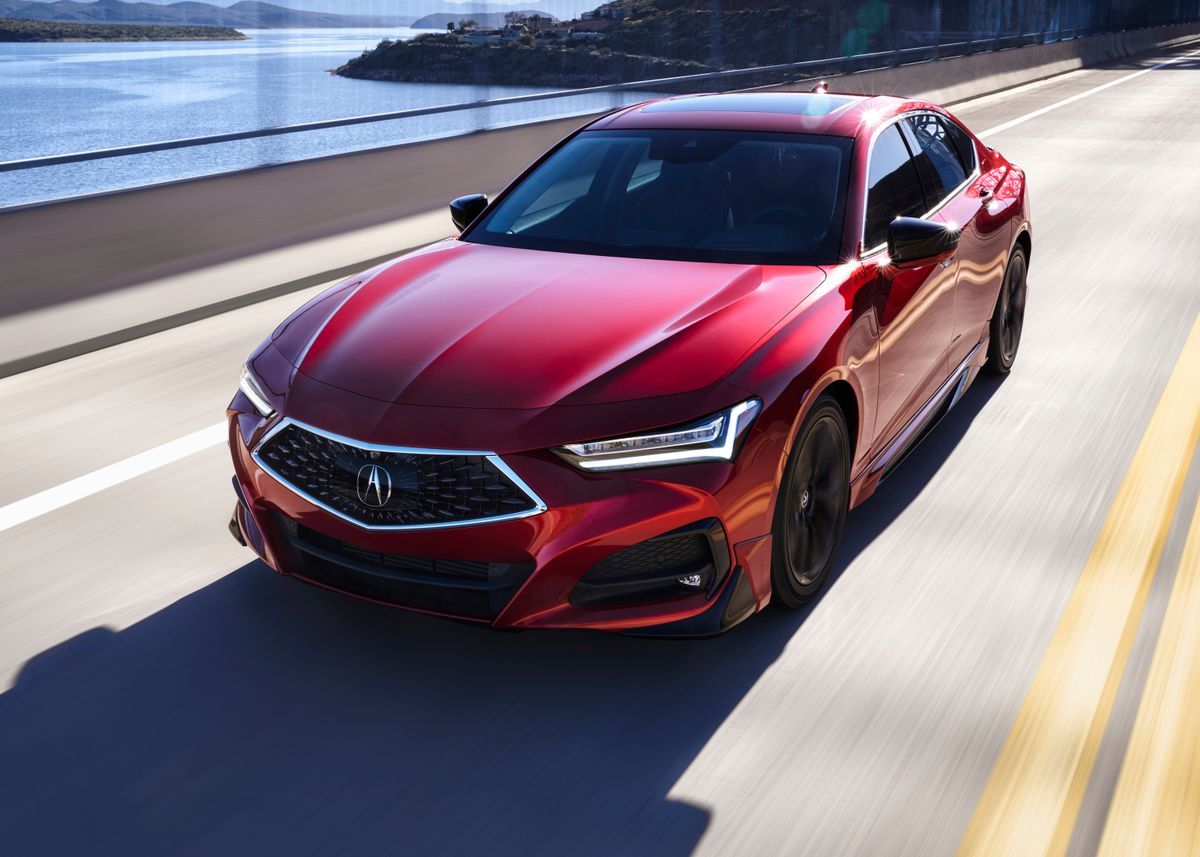 'Red Acura TLX Sedan' Poster, picture, metal print, paint by | Displate