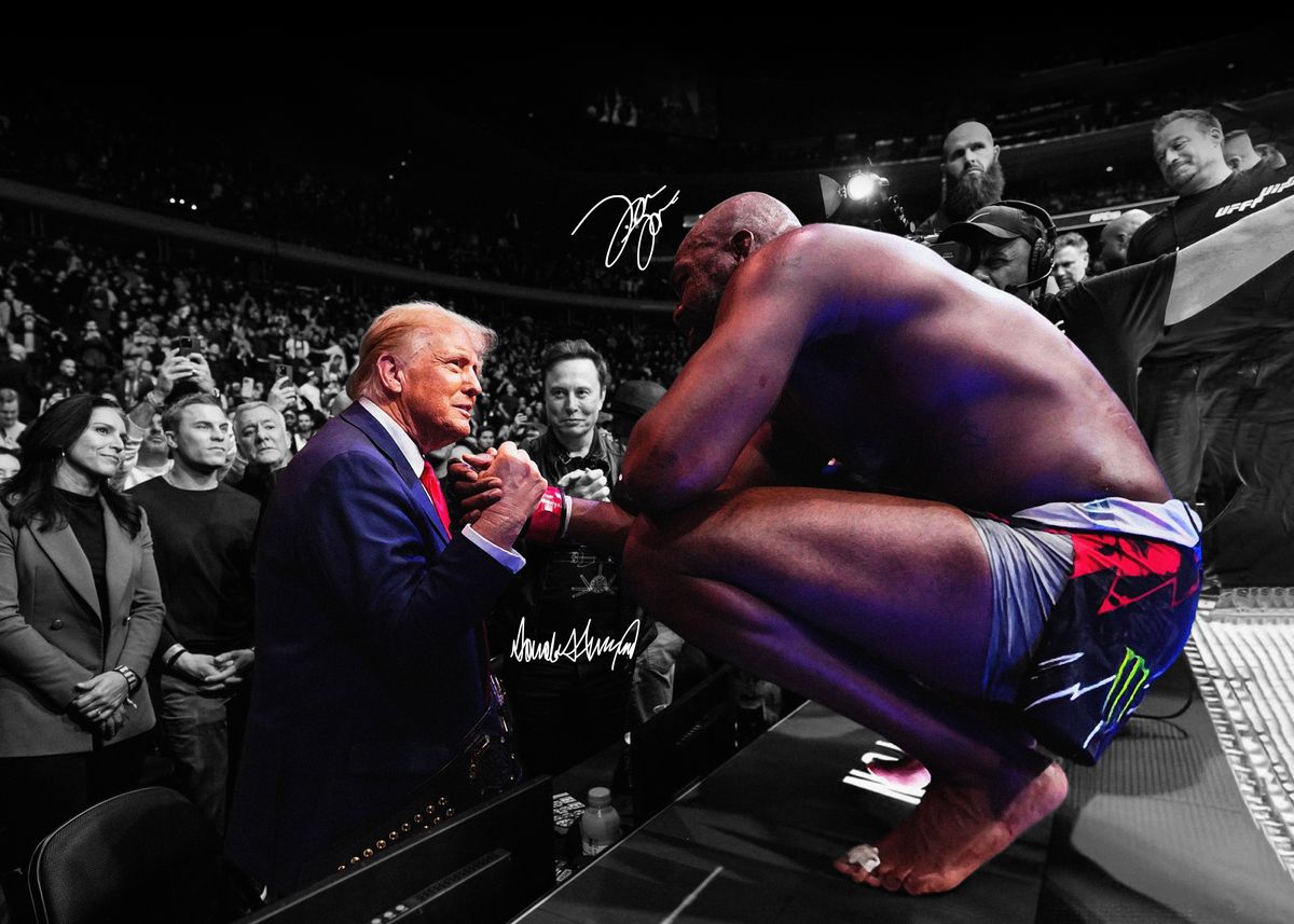 'Donald Trump and Jon Jones' Poster, picture, metal print, paint by ART ...