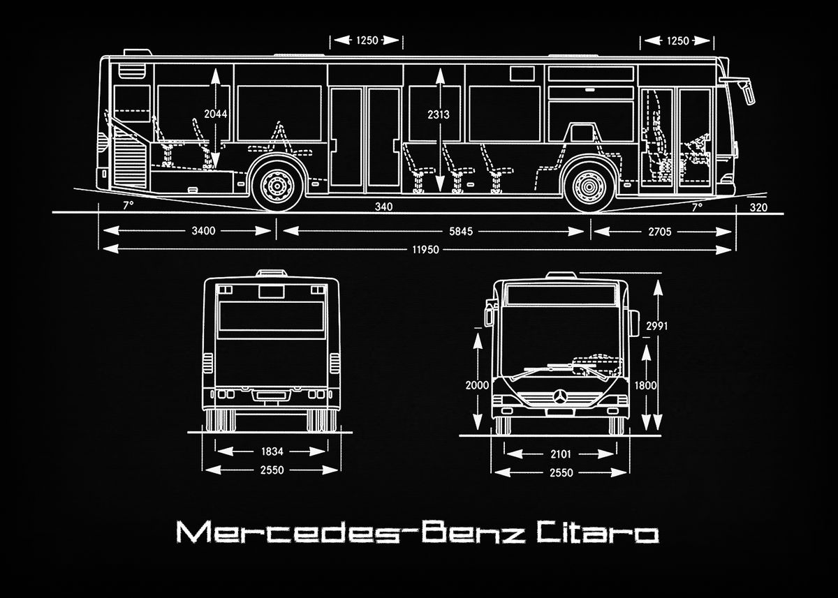 'Mercedes-Benz Citaro' Poster, picture, metal print, paint by Blueprint ...
