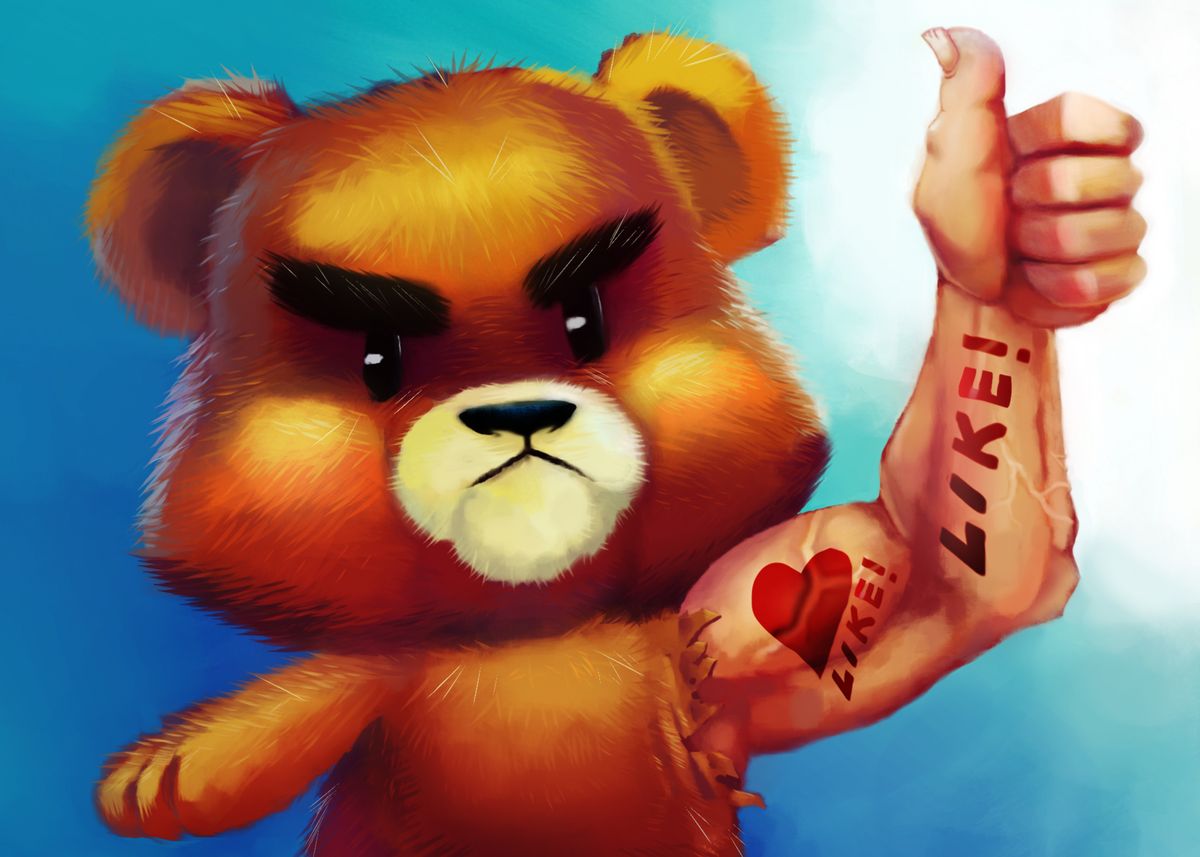 'Buff Buddy Approval' Poster, picture, metal print, paint by Artiom ...