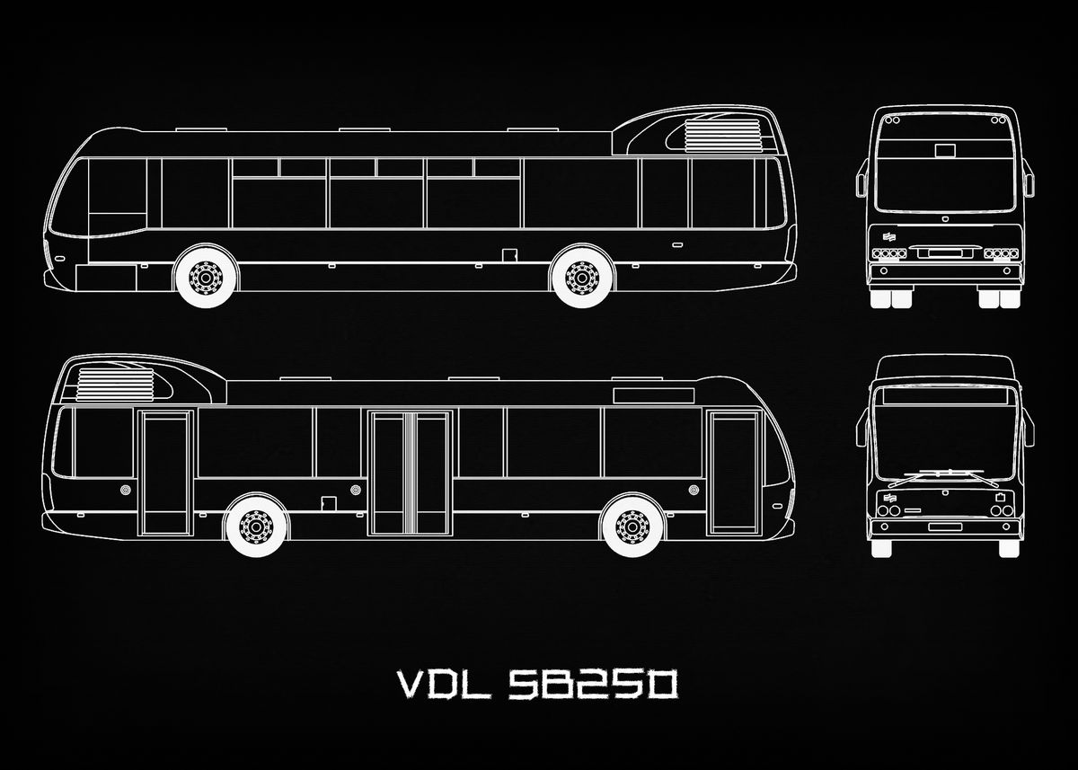 'VDL SB250' Poster, picture, metal print, paint by Blueprint Expert ...