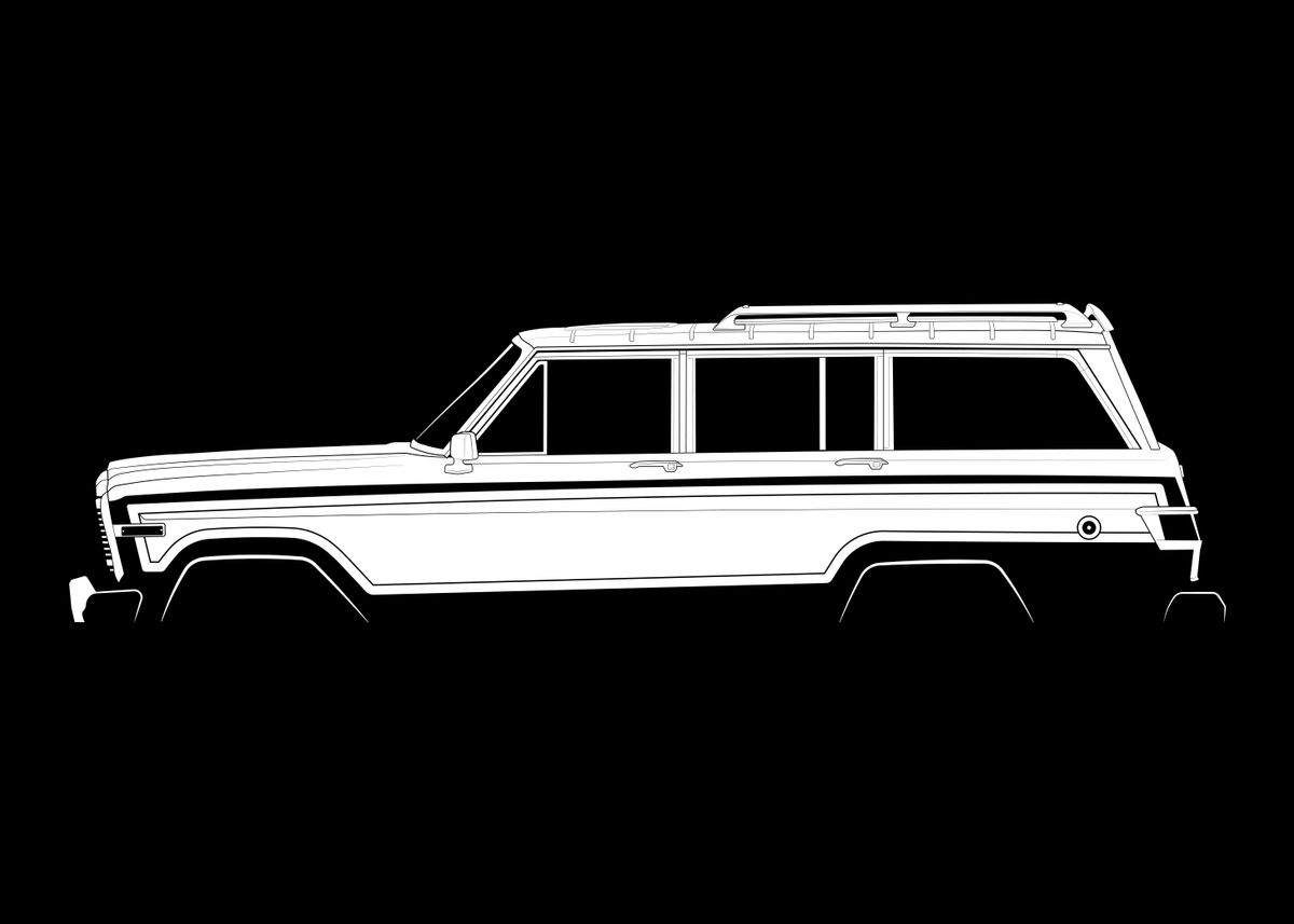 'Wagoneer (SJ) Silhouette' Poster, picture, metal print, paint by ...