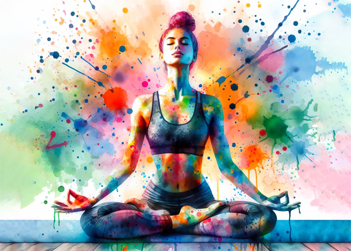 'Yoga Watercolor Art' Poster, picture, metal print, paint by viart ...