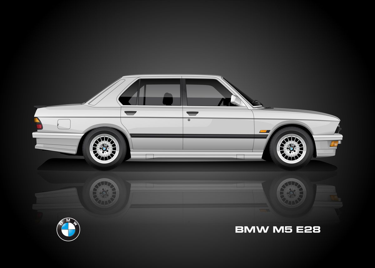 'BMW M5 E28 Side View' Poster, picture, metal print, paint by ...