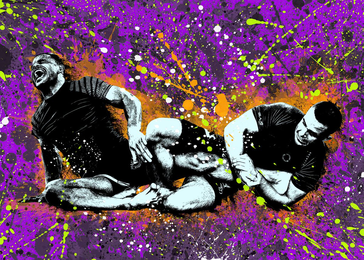 'BJJ Heel Hook' Poster, picture, metal print, paint by Psalms and ...